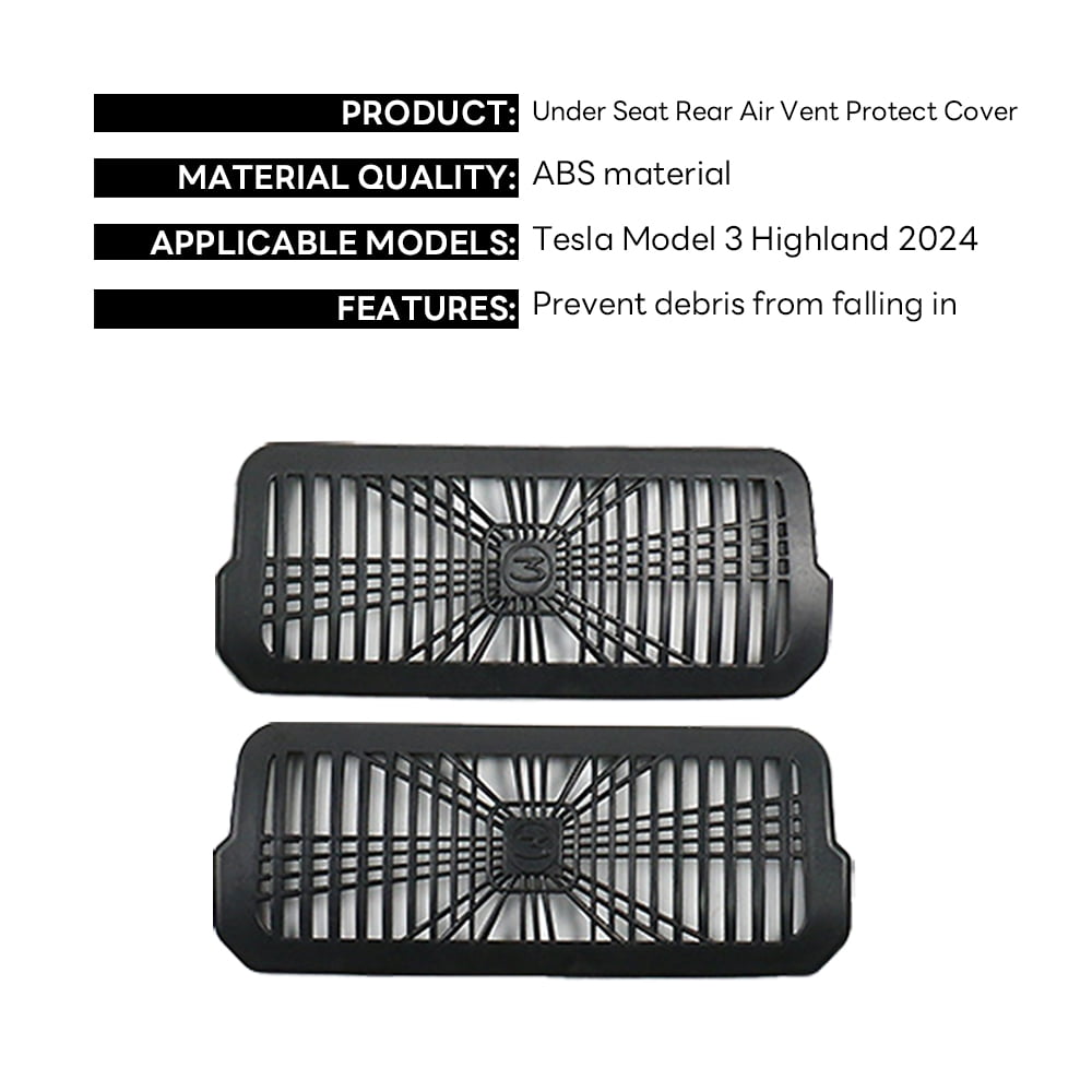 For 2024 Tesla Model 3 highland Under Seat Rear Air Vent Protect Cover ...