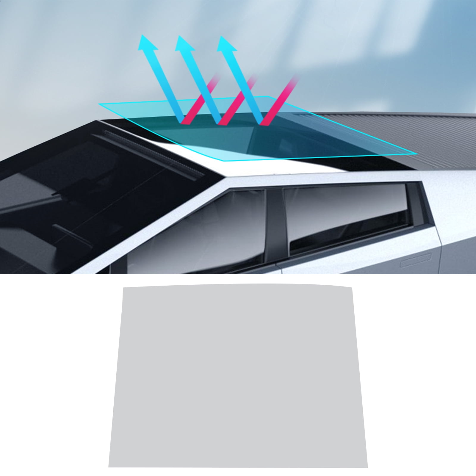 For 2024 - Up Tesla Cybertruck TPU Sunroof Ice Armor Car Protective ...