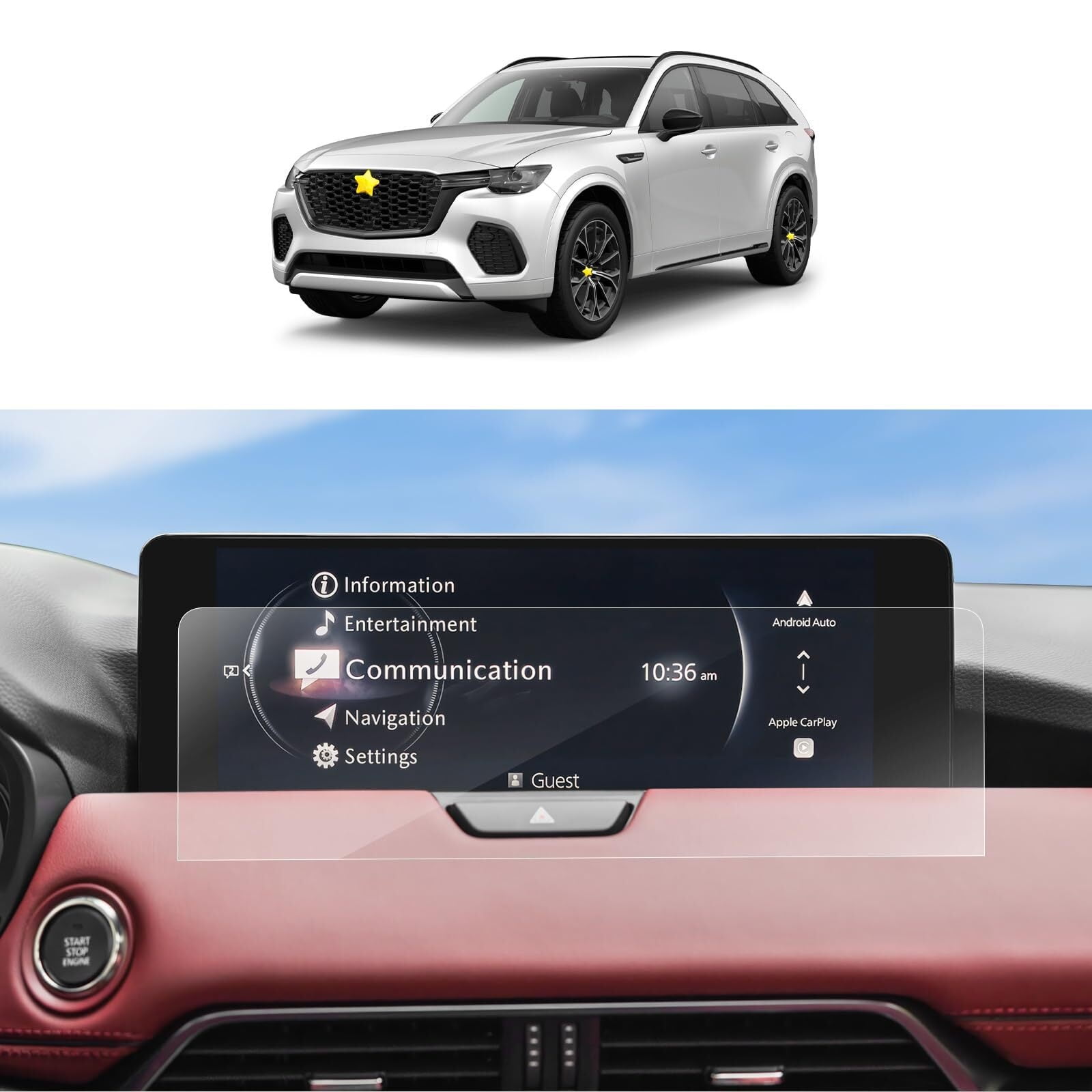 For 2025 Mazda CX-70 Screen Protector 12.3 Inch for 2025 Mazda CX-70 ...