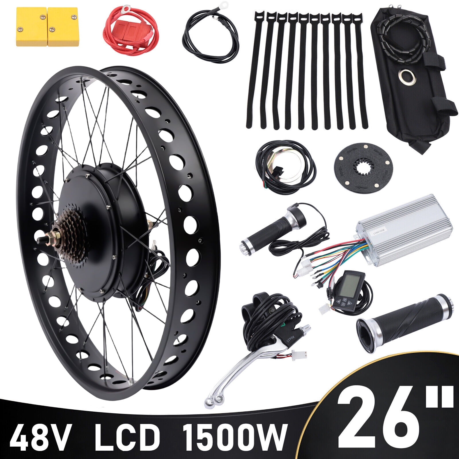 For 26" 48V 1500W E-Bike Fat Tire Bicycle Rear Wheel Hub Motor ...