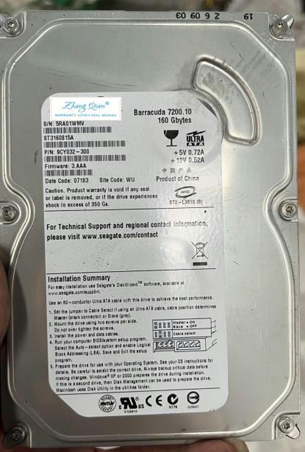 For 3.5 inch ST3160815A 160G desktop IDE parallel port industrial ...