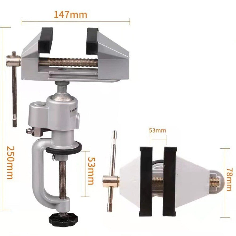 For 360 Rotating Bench Clamp Vises Grinder Holder Drill Stand Aluminum ...