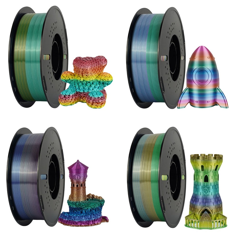 For 3D Printing For Pla Filament Silk For Rainbow Ombre 1.75Mm For Fdm ...