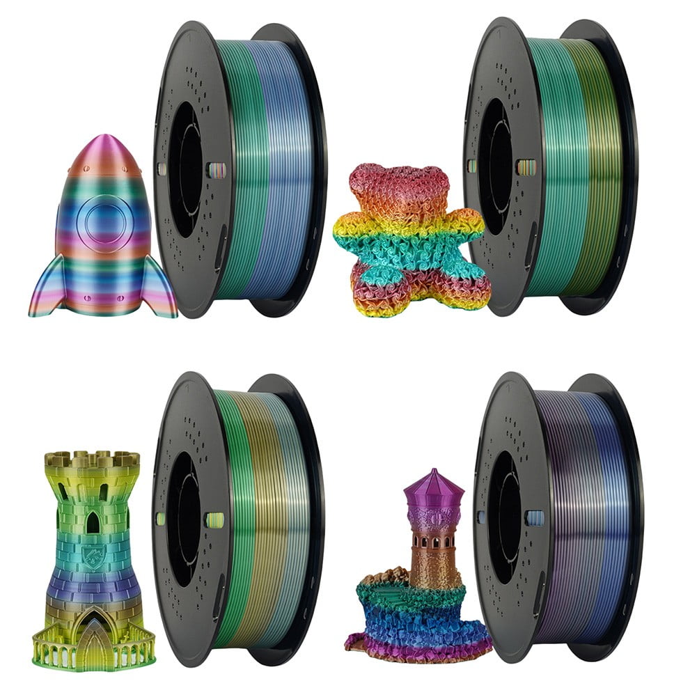 For 3D Printing For Pla Filament Silk For Rainbow Ombre 1.75Mm For Fdm Series Printer D ...