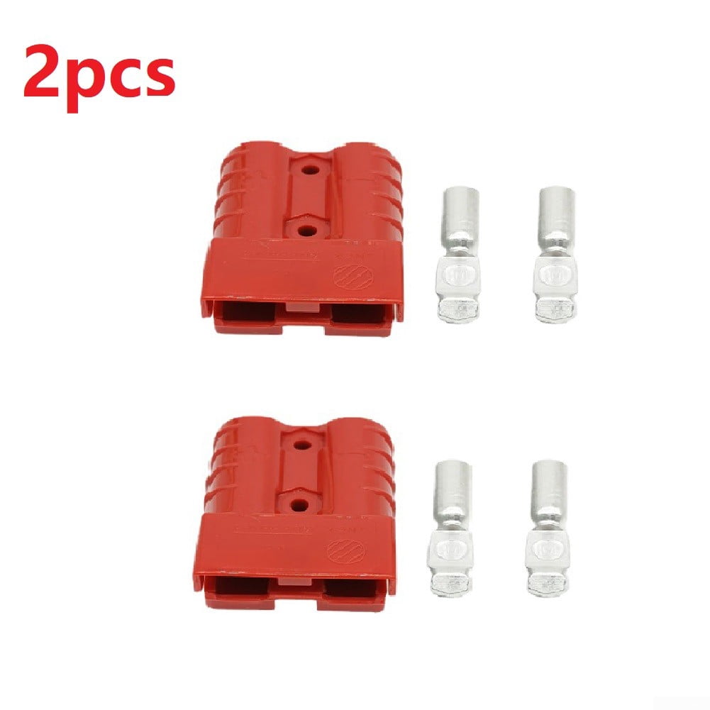 For 50A Plug Cable Terminal Battery Power Connector Black Grey Red 2pcs ...