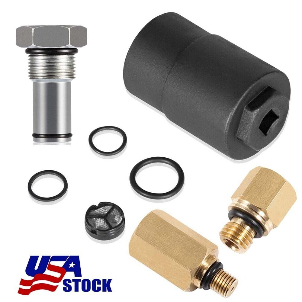 For 6.0L Ford Powerstroke IPR Valve Socket & Air Test Fitting Fuel Rail ...