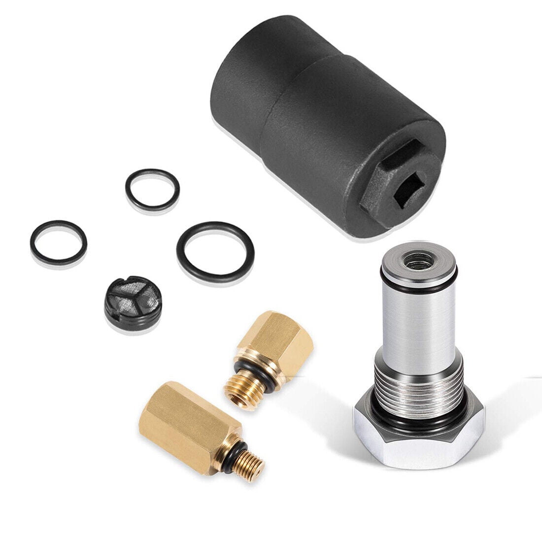 For 6.0L Ford Powerstroke IPR Valve Socket +Air Test Fitting +Fuel Rail ...