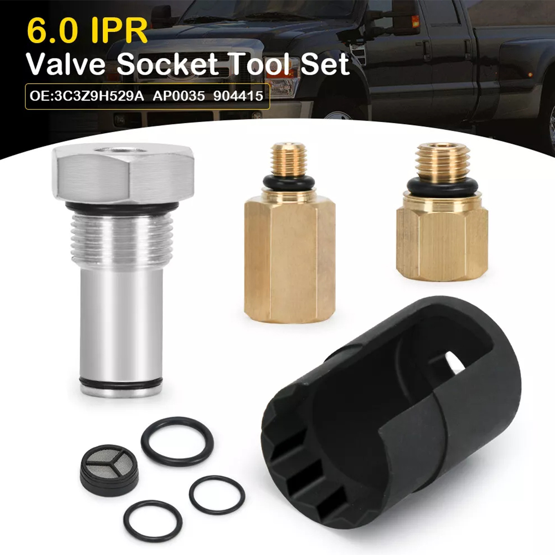 For 6.0L Ford Powerstroke IPR Valve Socket Air Test Fitting Fuel Rail ...