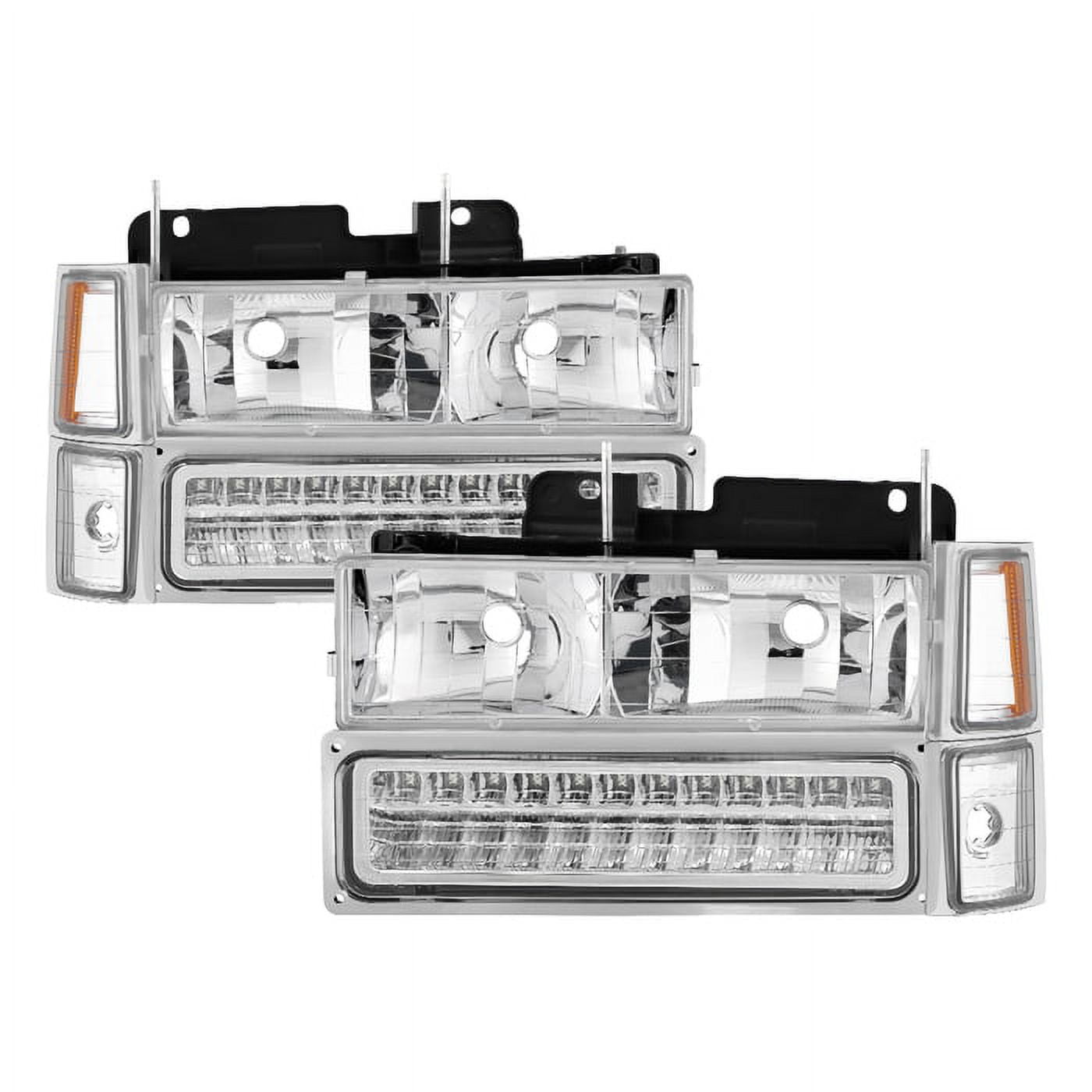 For 94-98 Chevy Pickup Full Size TD Crystal Headlights + Corner + LED ...