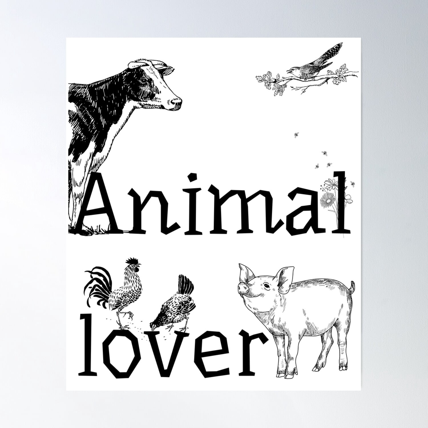For A Lover Of All Animals Poster Wall Art, Modern Wall Decor, 8x12 ...