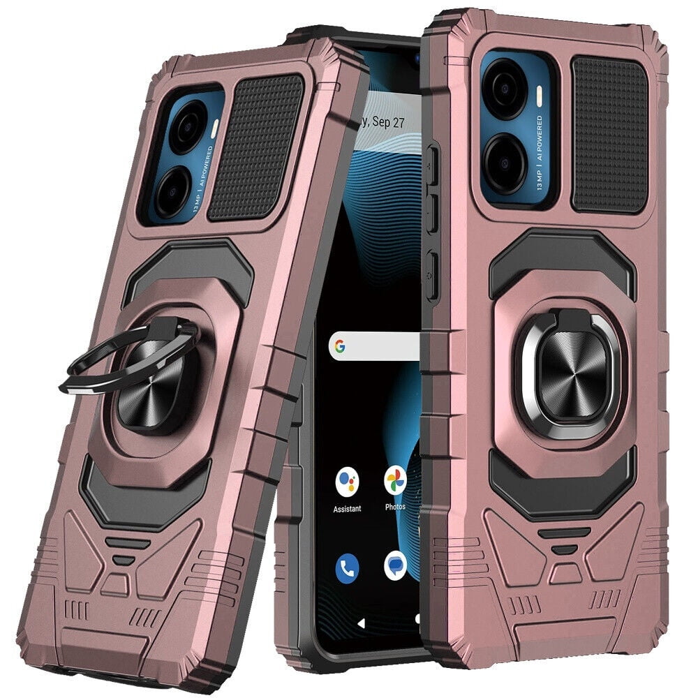 For AT&T Propel 2 5G U655AA Robotic Ring Kickstand Phone Case - Rose ...