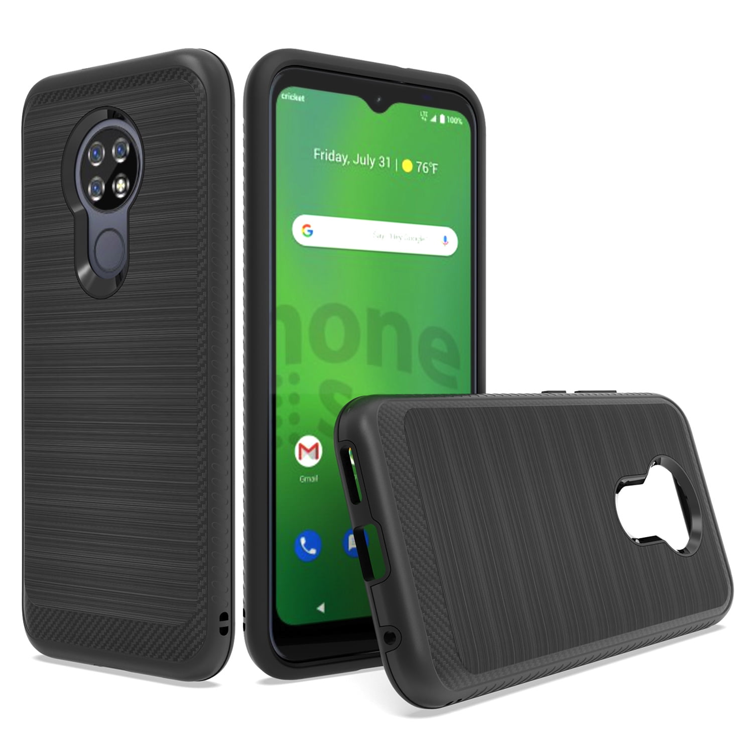 For AT&T Radiant Max U705AA Slim Lining Brushed Hybrid Phone Cover Case ...