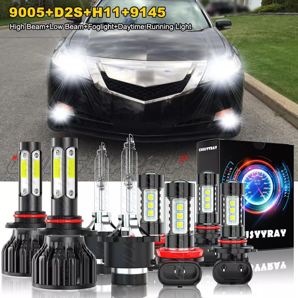 For Acura TL 2010-2014 - 8Pcs Front LED HID Headlight High Low Beam ...