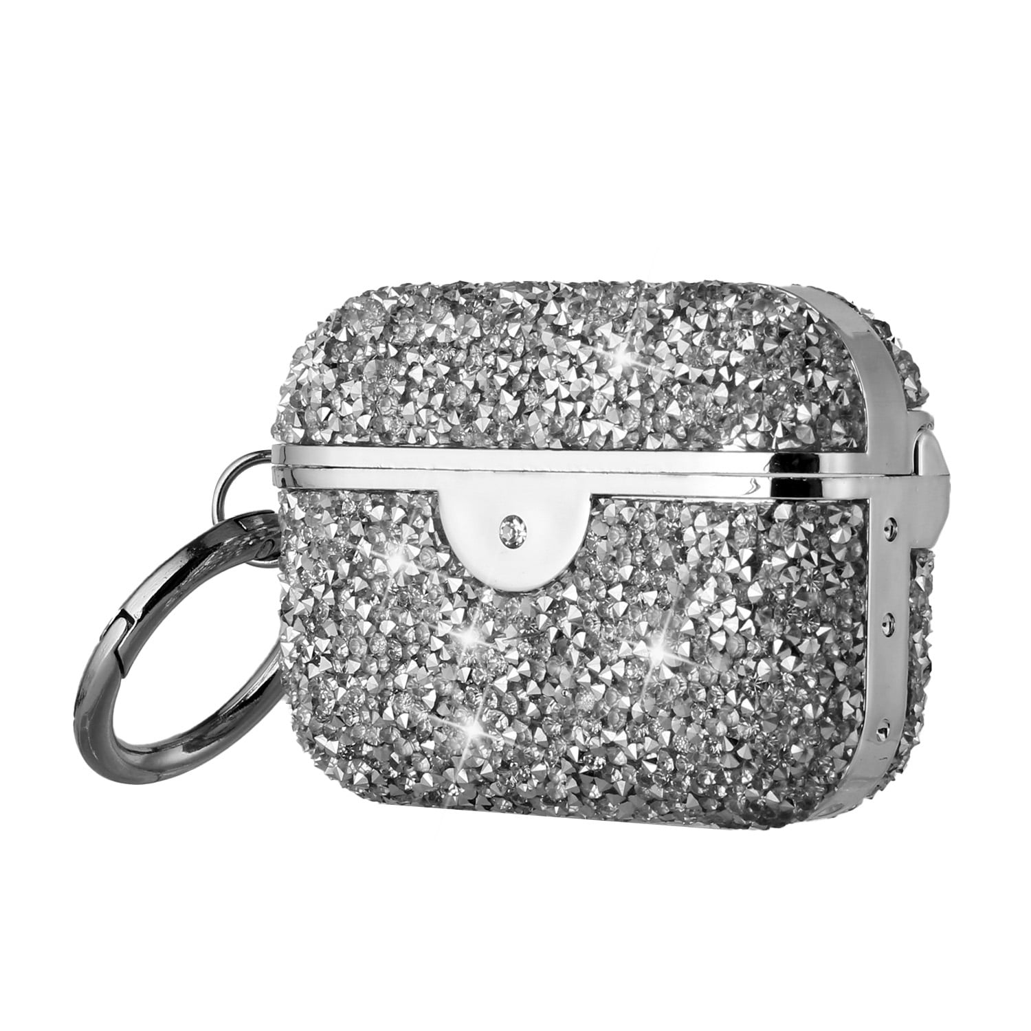 For AirPods 1/2 Deluxe Diamond Bling Glitter Case Cover - Silver ...