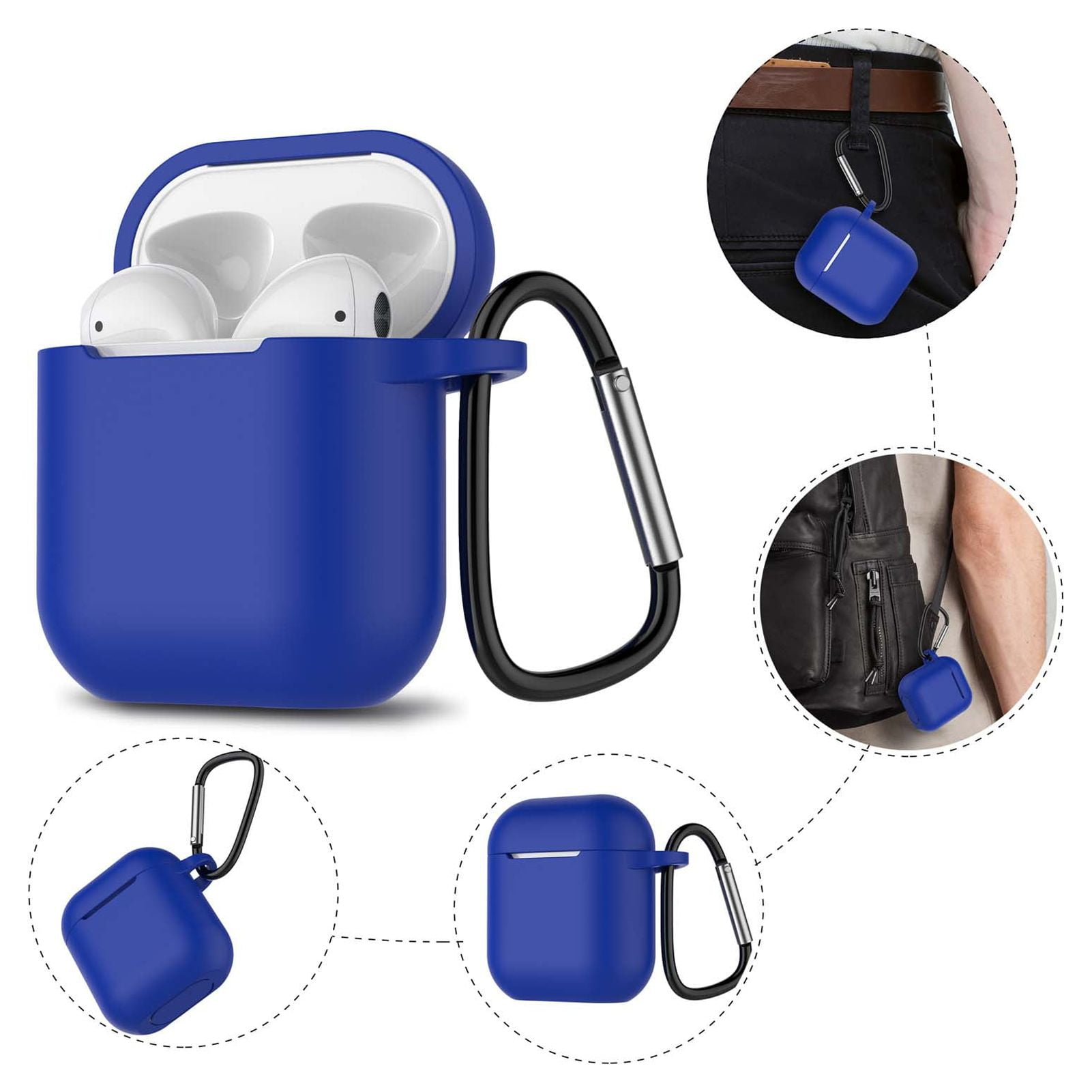 For AirPods 2 Silicone Case, AirPods 2 Case with Keychain, Njjex ...