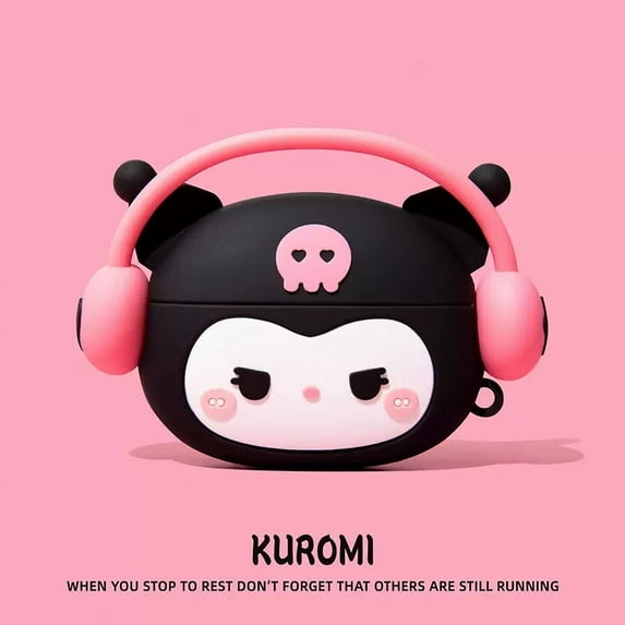 For Airpods 1 2 3 4 Pro Pro 2 Pro 3 KT Kuromi Melody Listen To Music Silicone Earphone Case ...