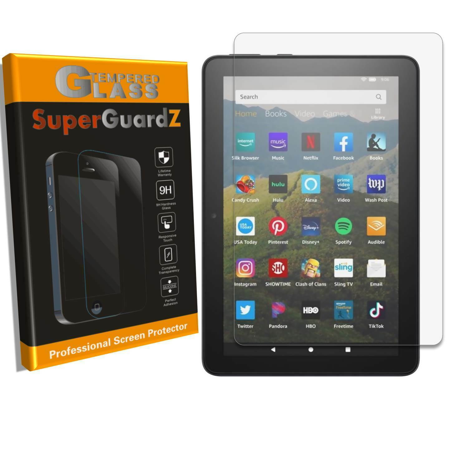 For Amazon Fire HD 8 (10th Gen, 2020) - SuperGuardZ Tempered Glass ...