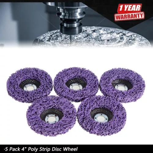 For Angle Grinder 5 Pack 4" Poly Strip Disc Wheel Paint Rust Removal ...
