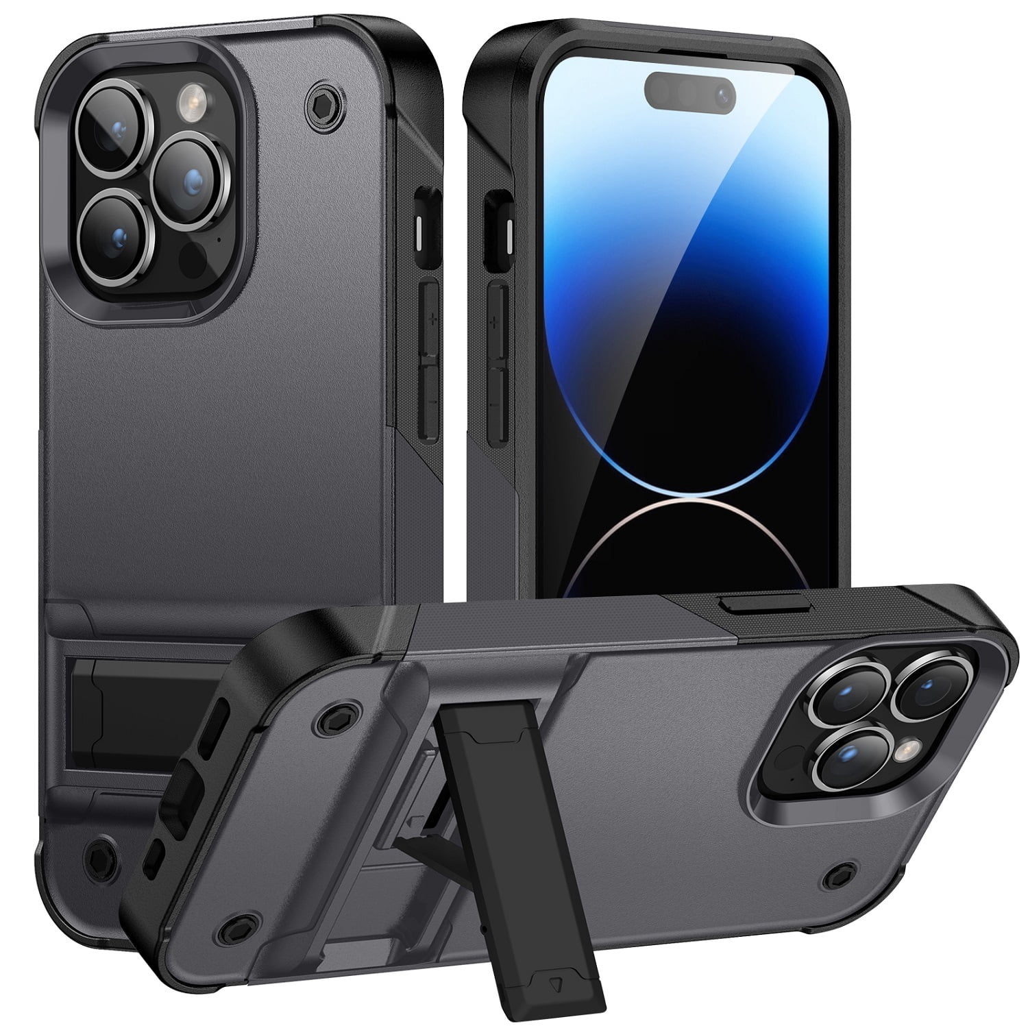For Apple iPhone 11 Protective Phone Case Cover with built-in Kickstand ...
