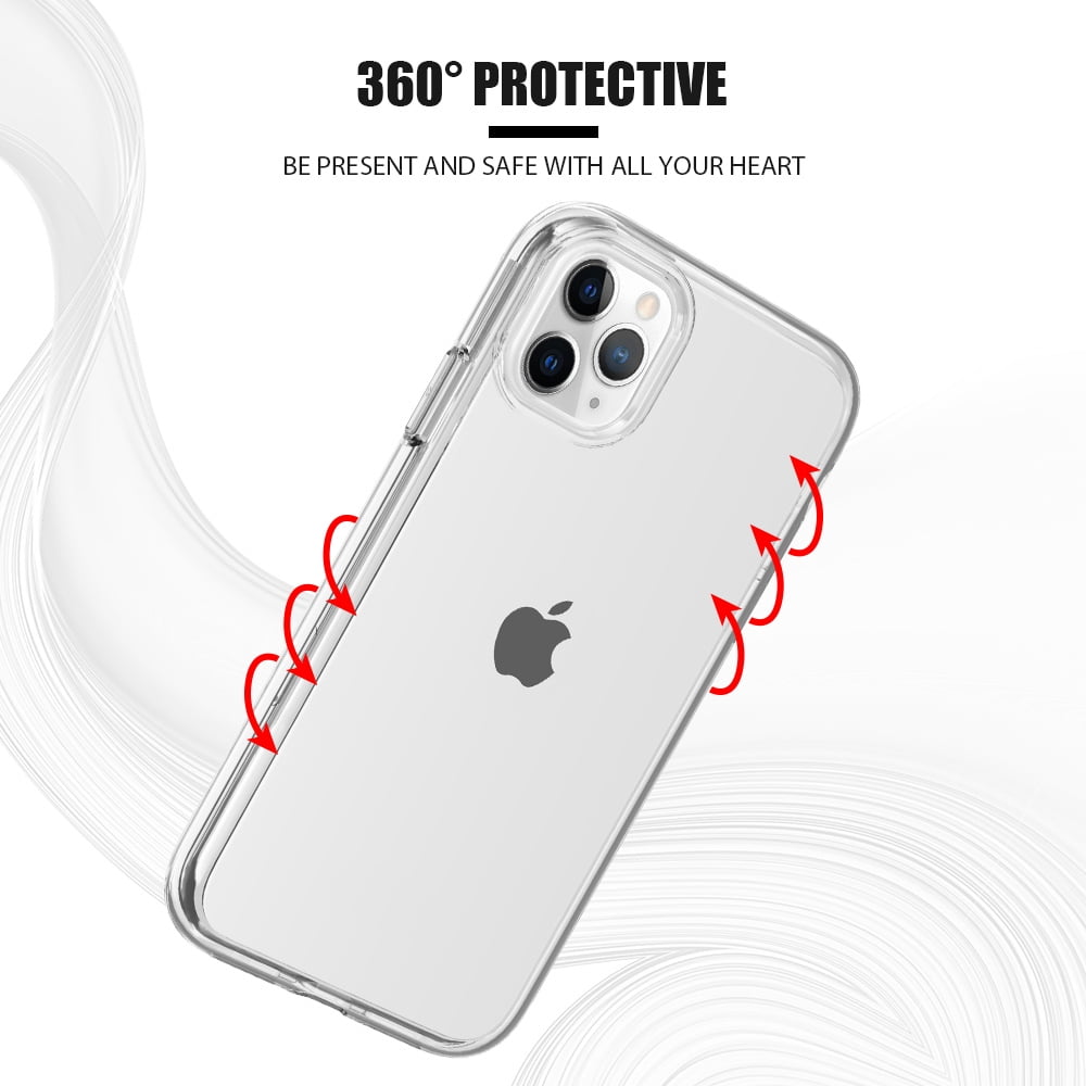 For Apple iPhone 12 /12 Pro (6.1") Hybrid Transparent Clear Acrylic ...