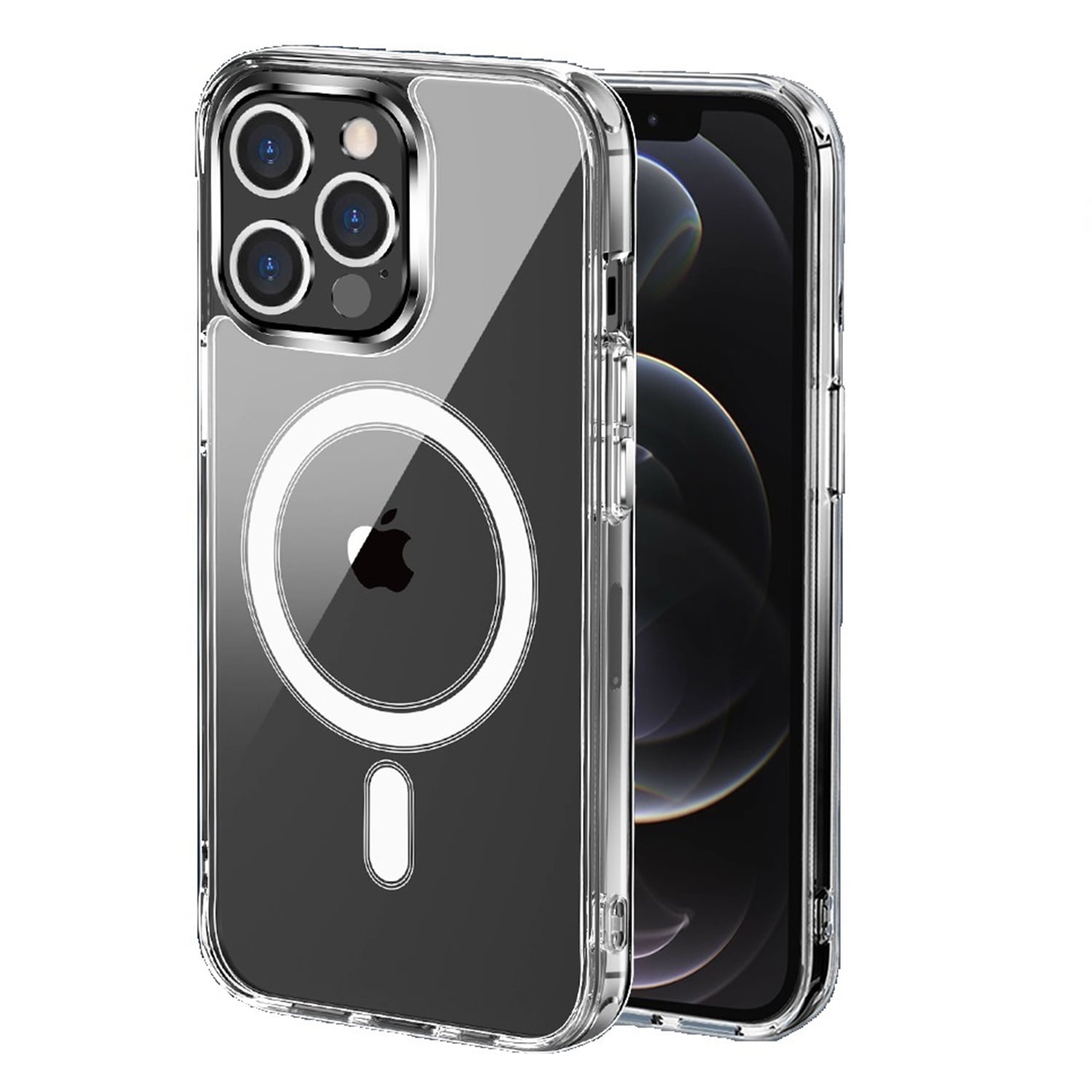 For Apple iPhone 12 /12 Pro Clear Magnetic Case with Built-in Magnets ...