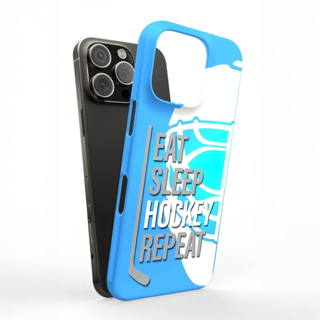 For Apple iPhone 12, Hard Shell Case, Eat Sleep Hocky Print, Styles to ...