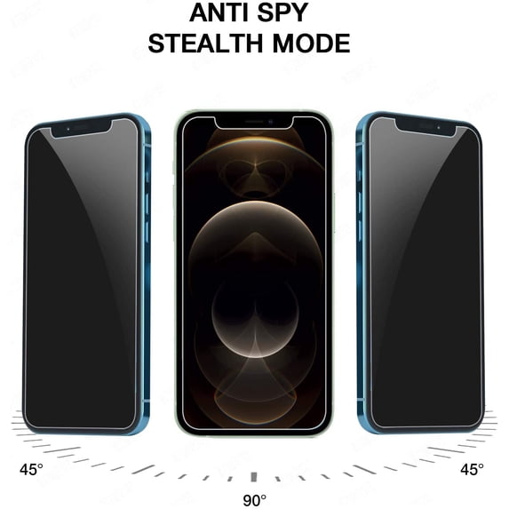 For Apple iPhone 12 Mini (5.4") Privacy Tempered Glass Screen Protector ...