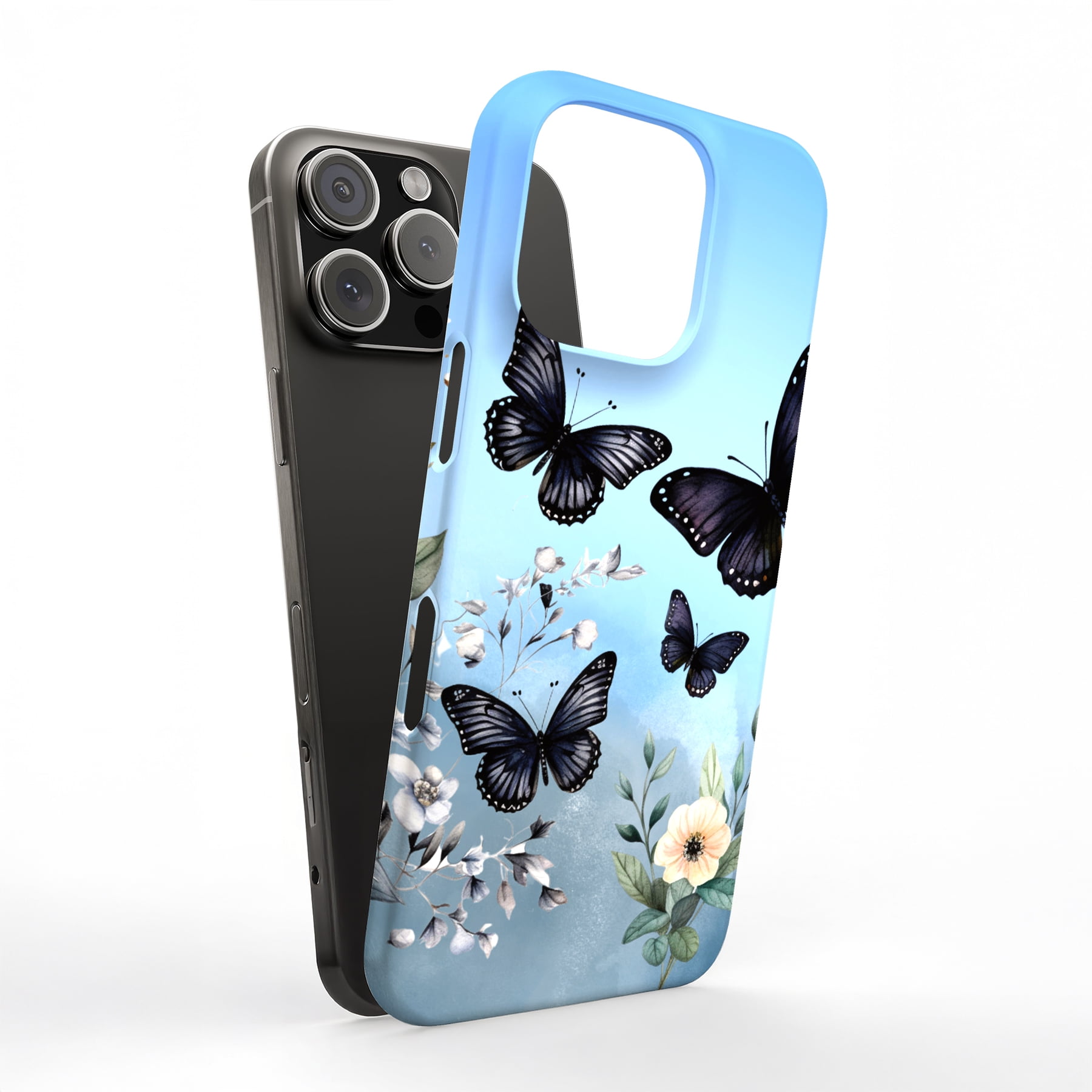 For Apple iPhone 12 Mini, Hard Shell Case, Butterfly 4 Print, Styles to ...