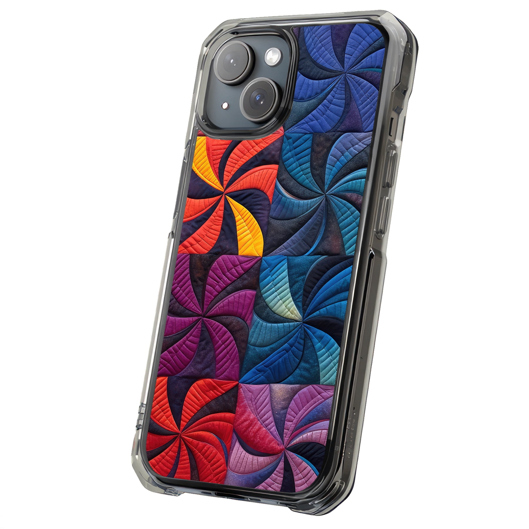 For Apple iPhone 12 Mini, MagSafe Rugged Case, Modern Quilt 1 Print ...