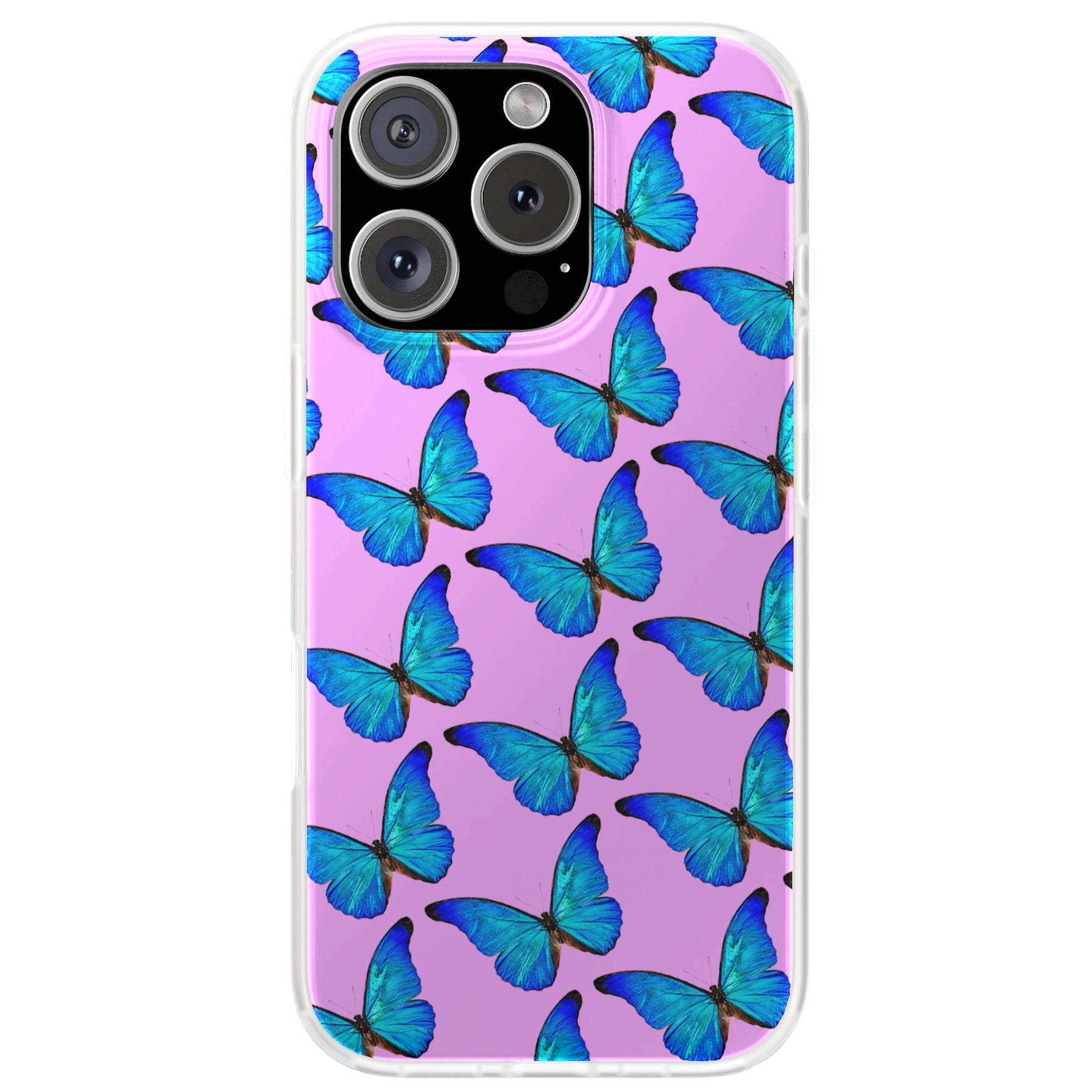 For Apple iPhone 12 Mini, Soft Matte Case, Blue Butterfly Print, USA ...