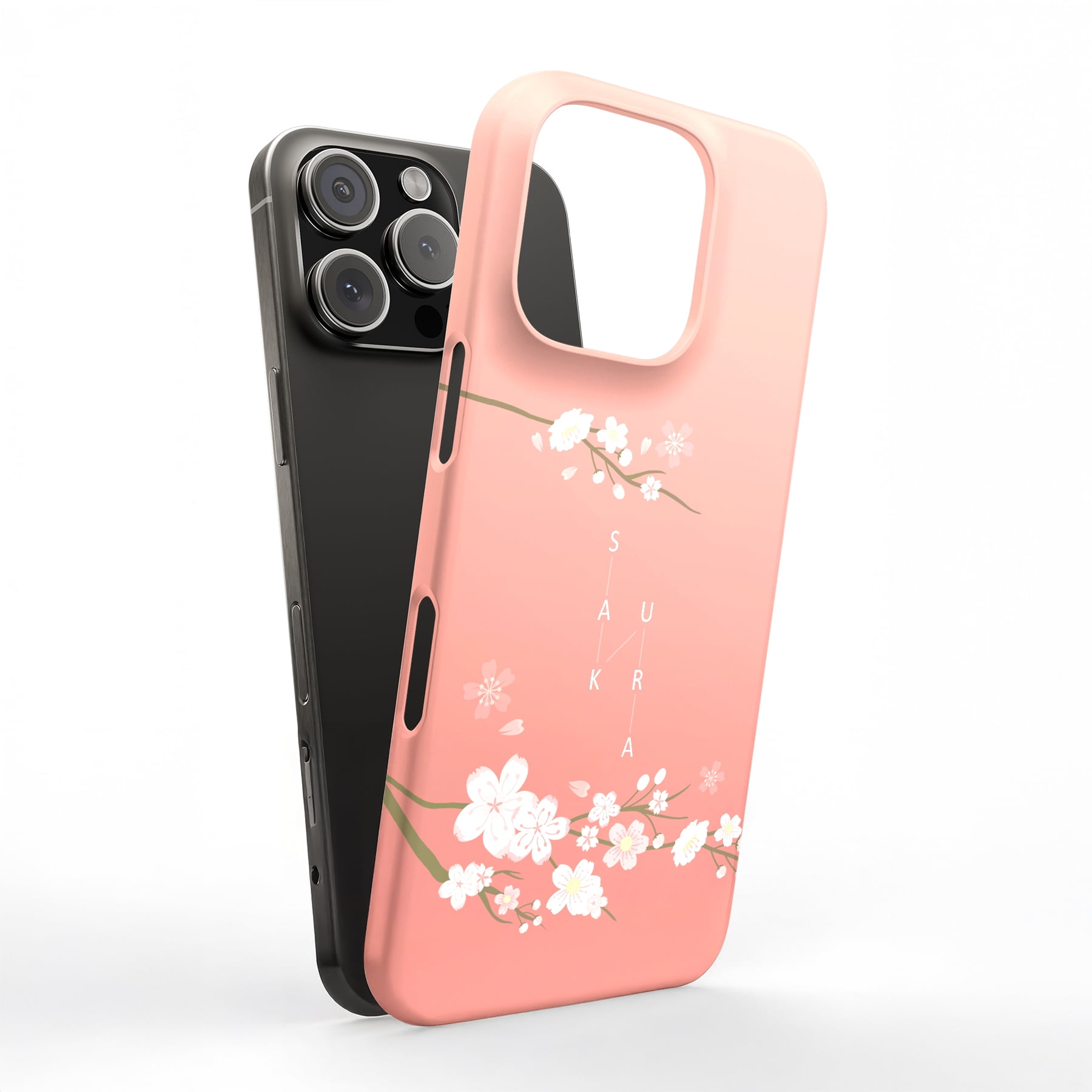 For Apple iPhone 12 Pro, Hard Shell Case, Cherry Blossom Print, USA ...