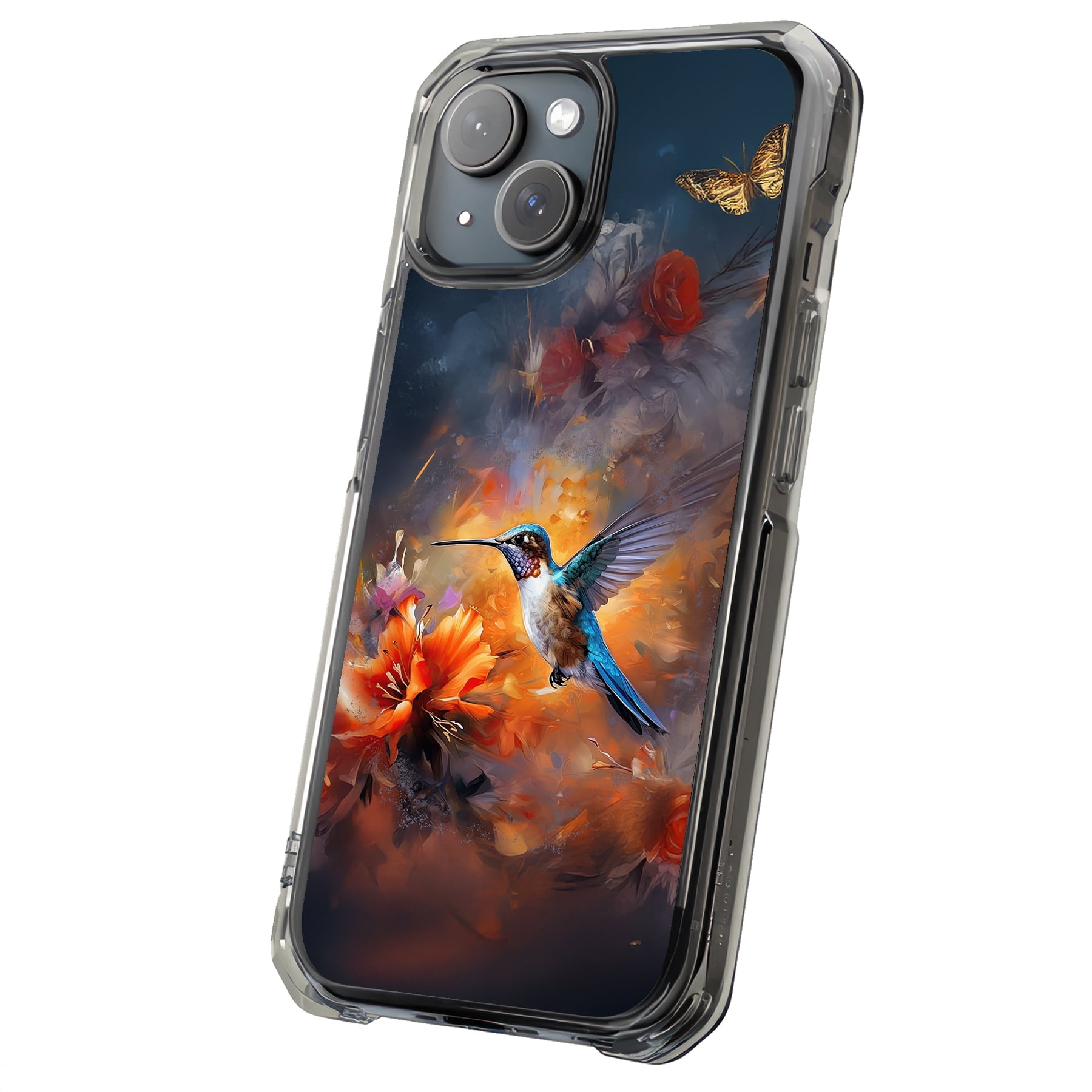 For Apple iPhone 12 Pro, MagSafe Rugged Case, Hummingbird 5 Print ...