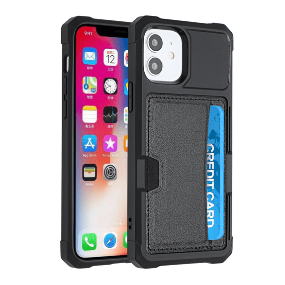 For Apple iPhone 12 Pro Max (6.7") Credit Card Slot Wallet Back Storage ...