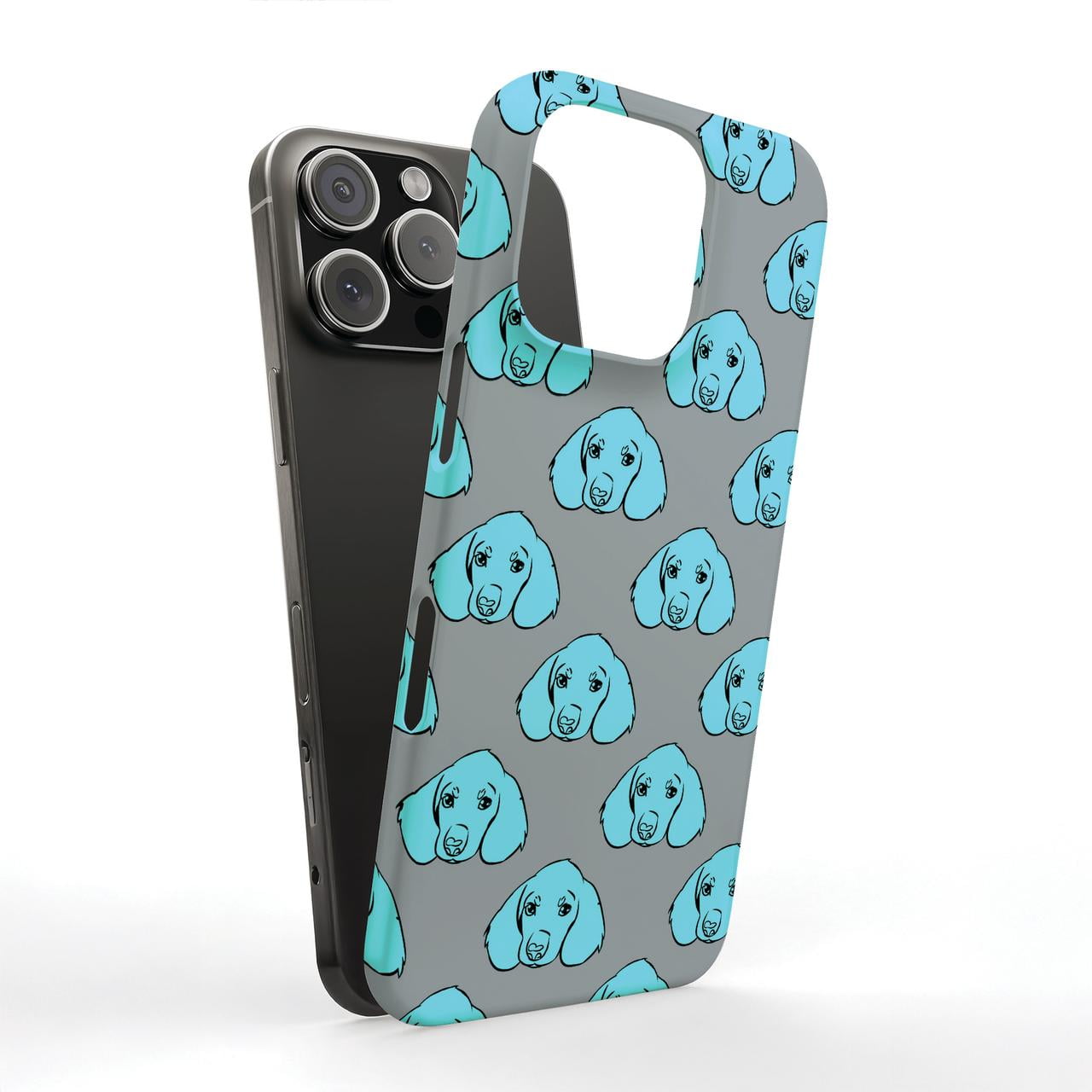 For Apple iPhone 12 Pro Max, Hard Shell Case, Blue Dog Print, USA ...