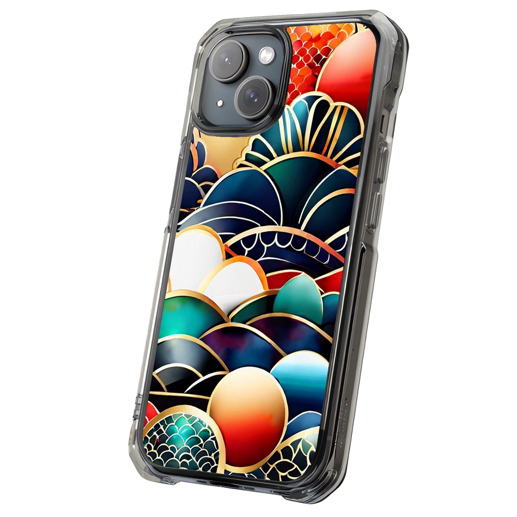 For Apple iPhone 12 Pro Max, MagSafe Rugged Case, Japanese Wave Print ...