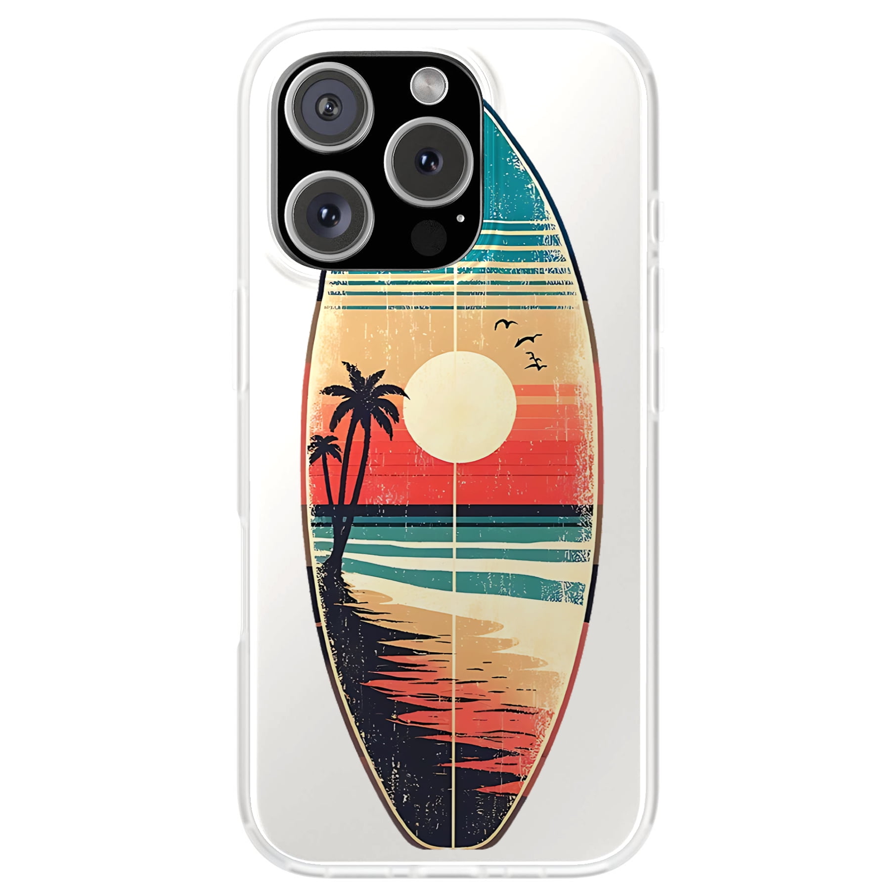 For Apple iPhone 12 Pro Max, Soft Matte Case, Surf Sunset 1 Print ...