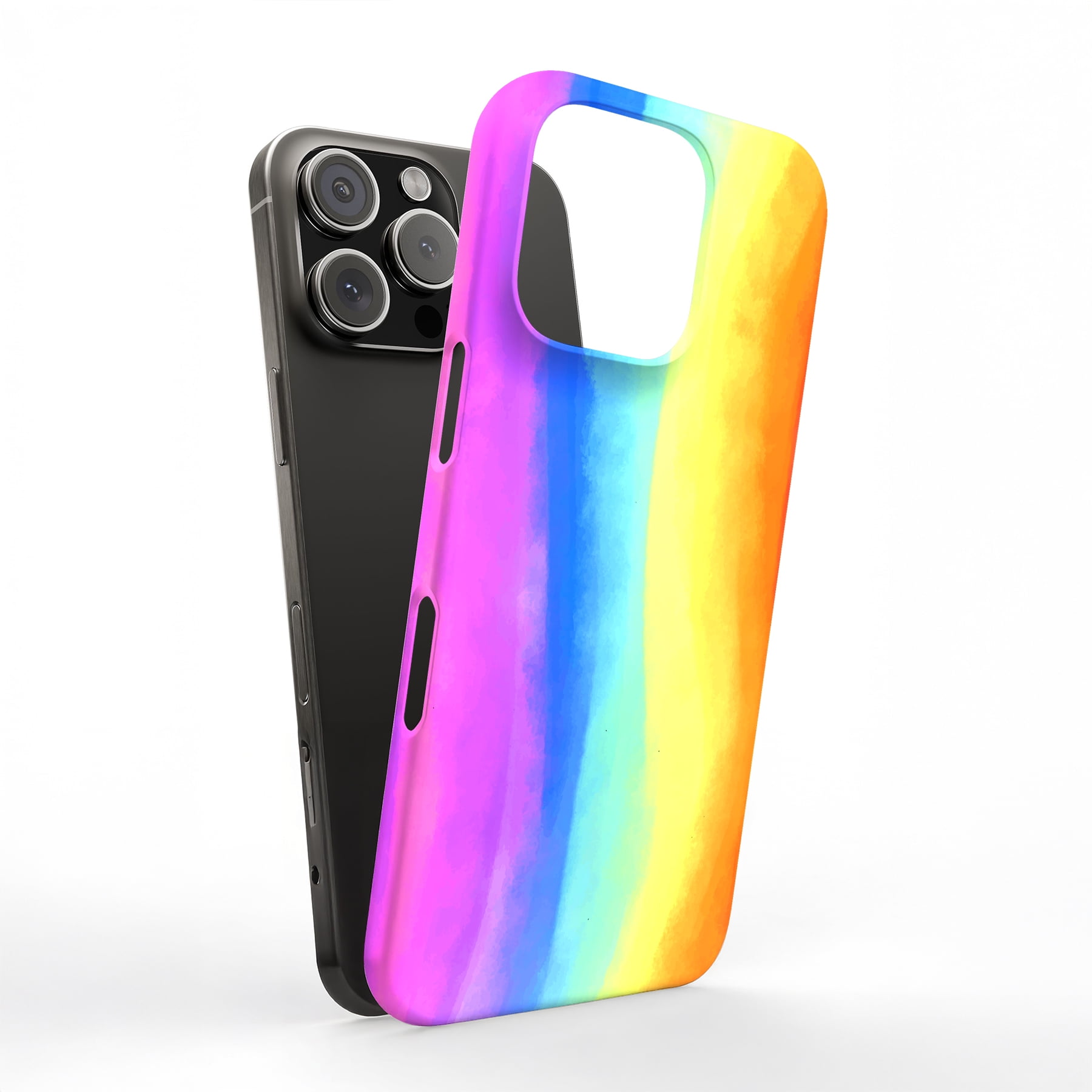 For Apple iPhone 13, Hard Shell Case, Pastel Rainbow Print, USA ...