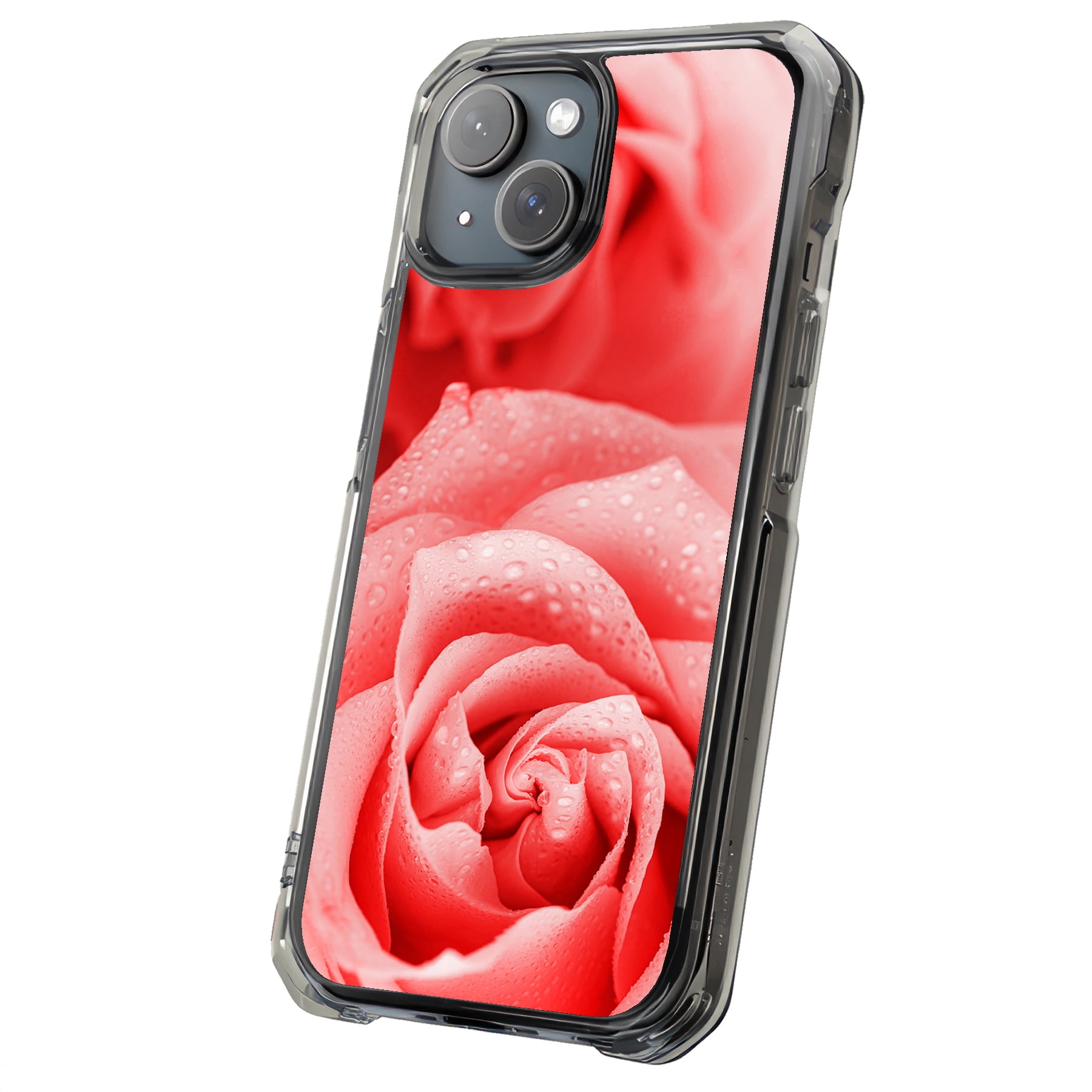 For Apple iPhone 13 Pro, MagSafe Rugged Case, Pink Roses Print, Styles to Choose from, Flexible ...