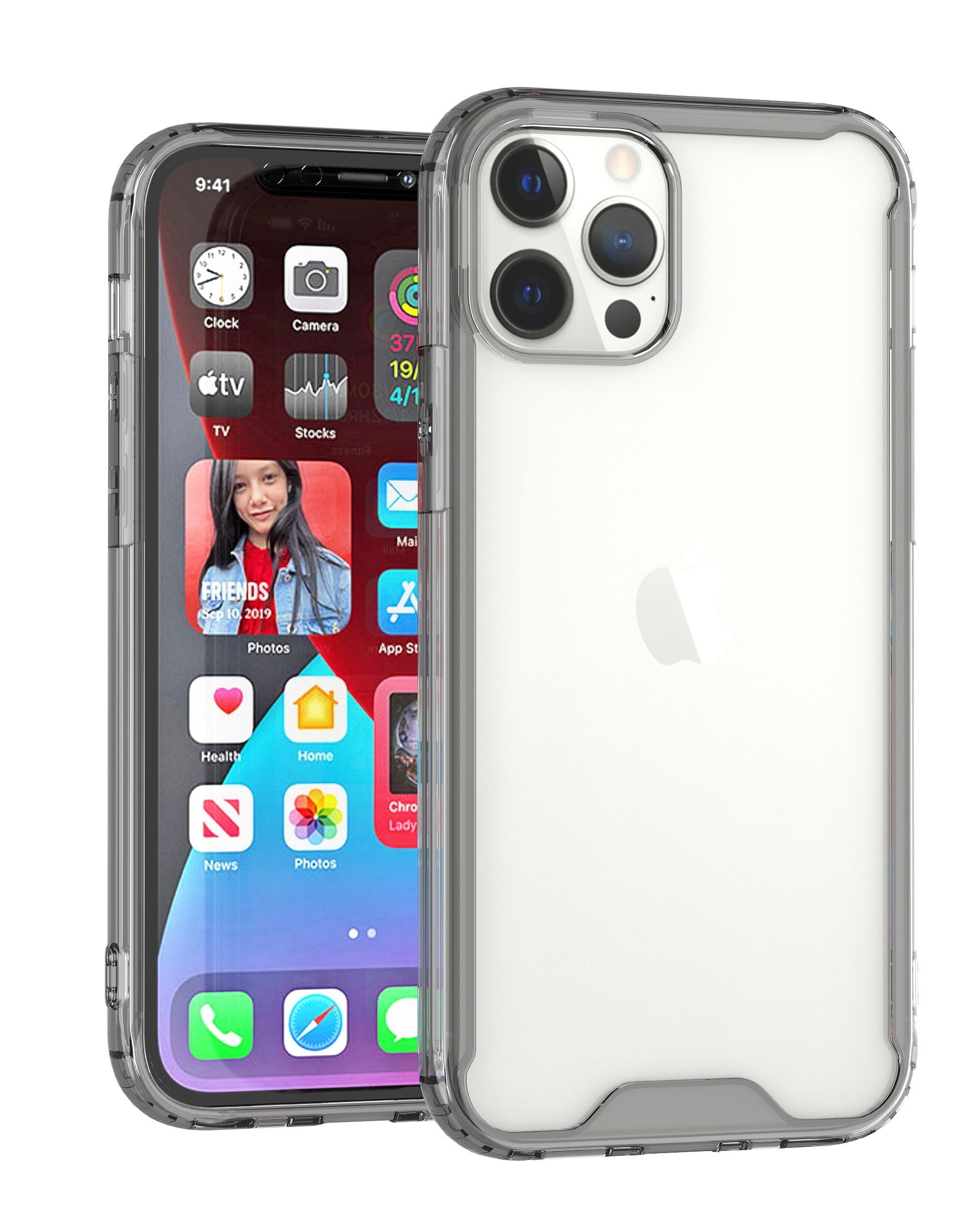 For Apple iPhone 13 Pro Max (6.7") Colored Shockproof Transparent Hard ...