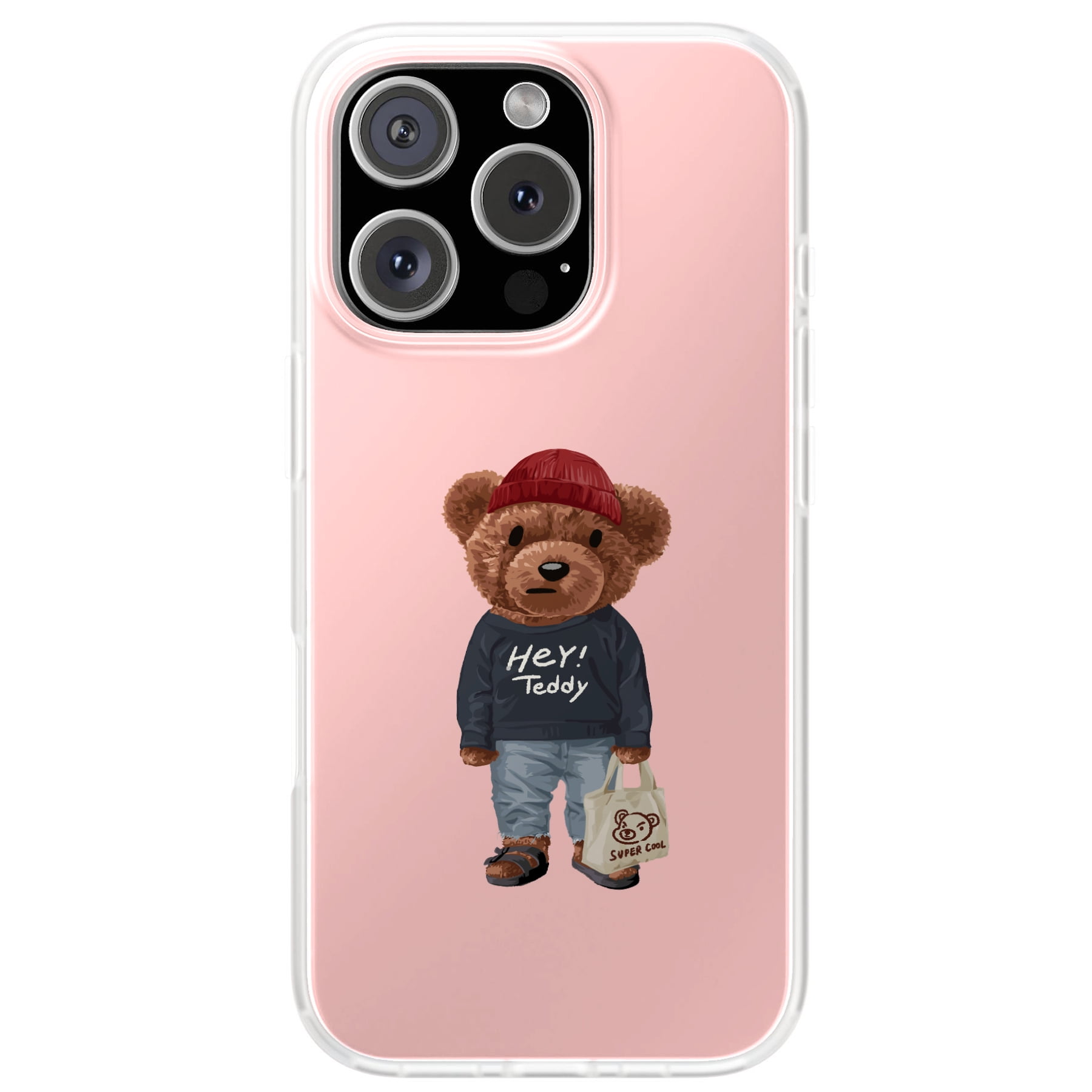 For Apple iPhone 13 Pro Max, Soft Matte Case, Hey Teddy Bear Print ...