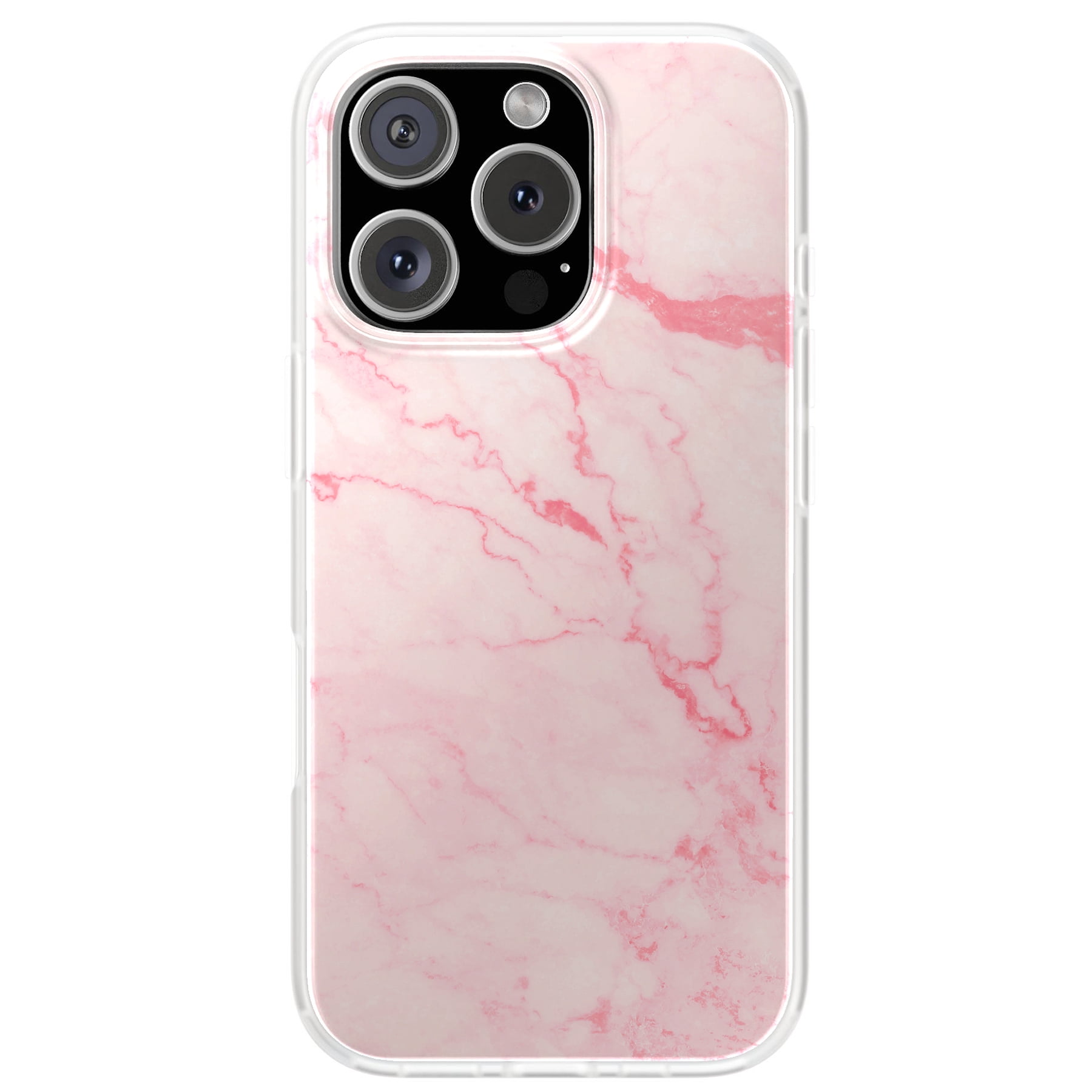For Apple iPhone 13, Soft Matte Case, Pink Marble 2 Print, USA ...