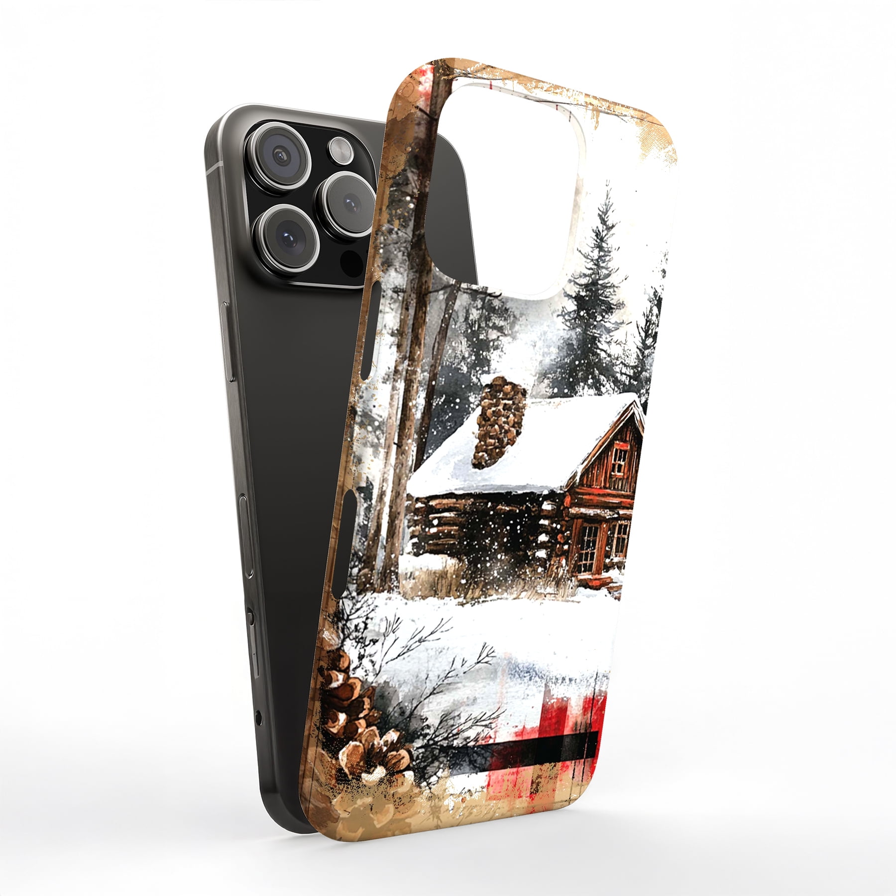 For Apple iPhone 14 Plus, Hard Shell Case, Snow Cabin 1 Print, Styles ...