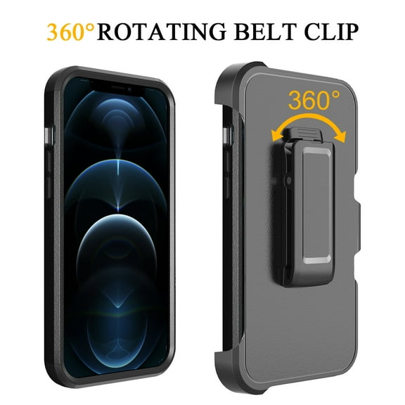 For Apple iPhone 13 Pro (6.1") Hybrid Rugged with Belt Clip Holster ...