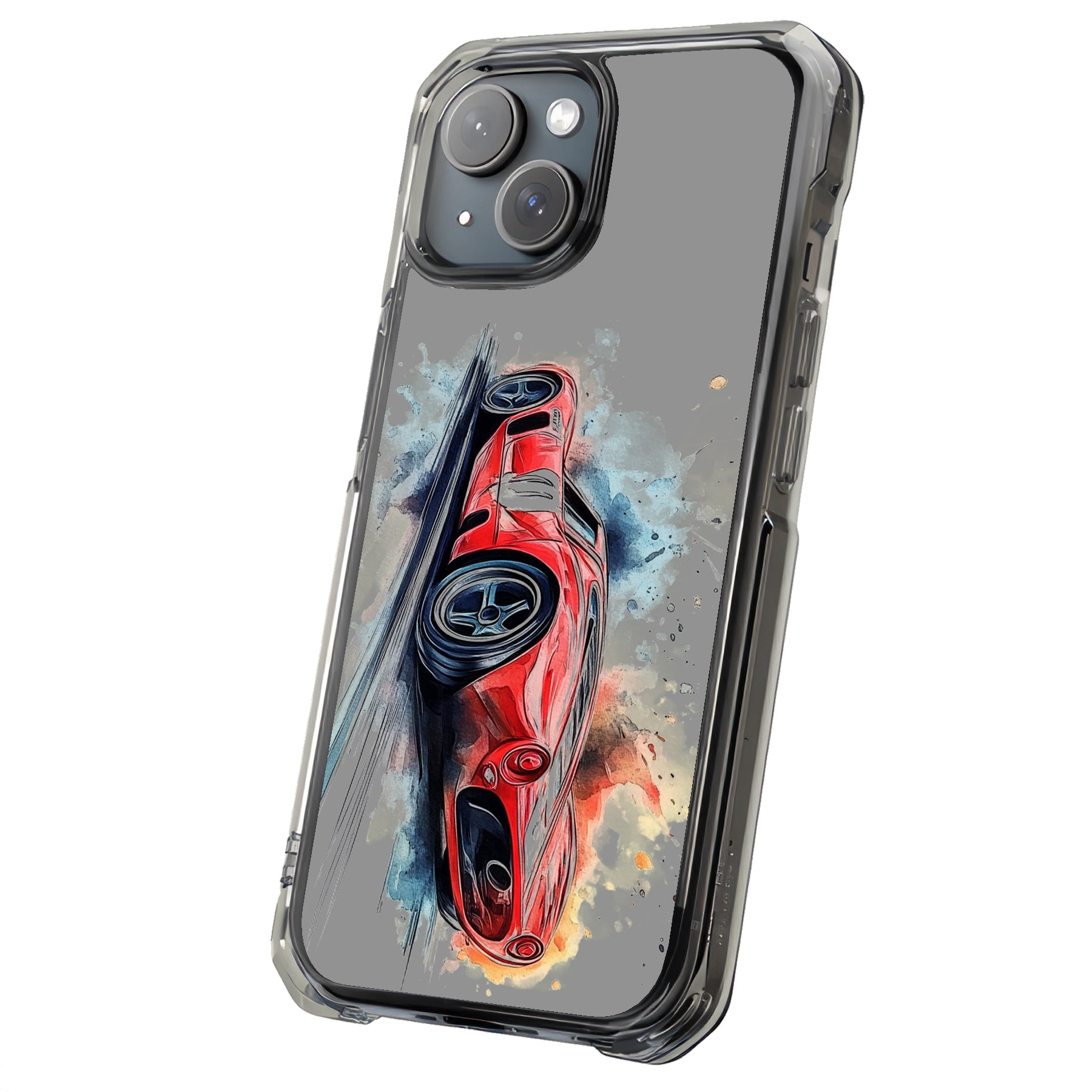 For Apple iPhone 15, MagSafe Rugged Case, Old Race Car 1 Print, Styles ...
