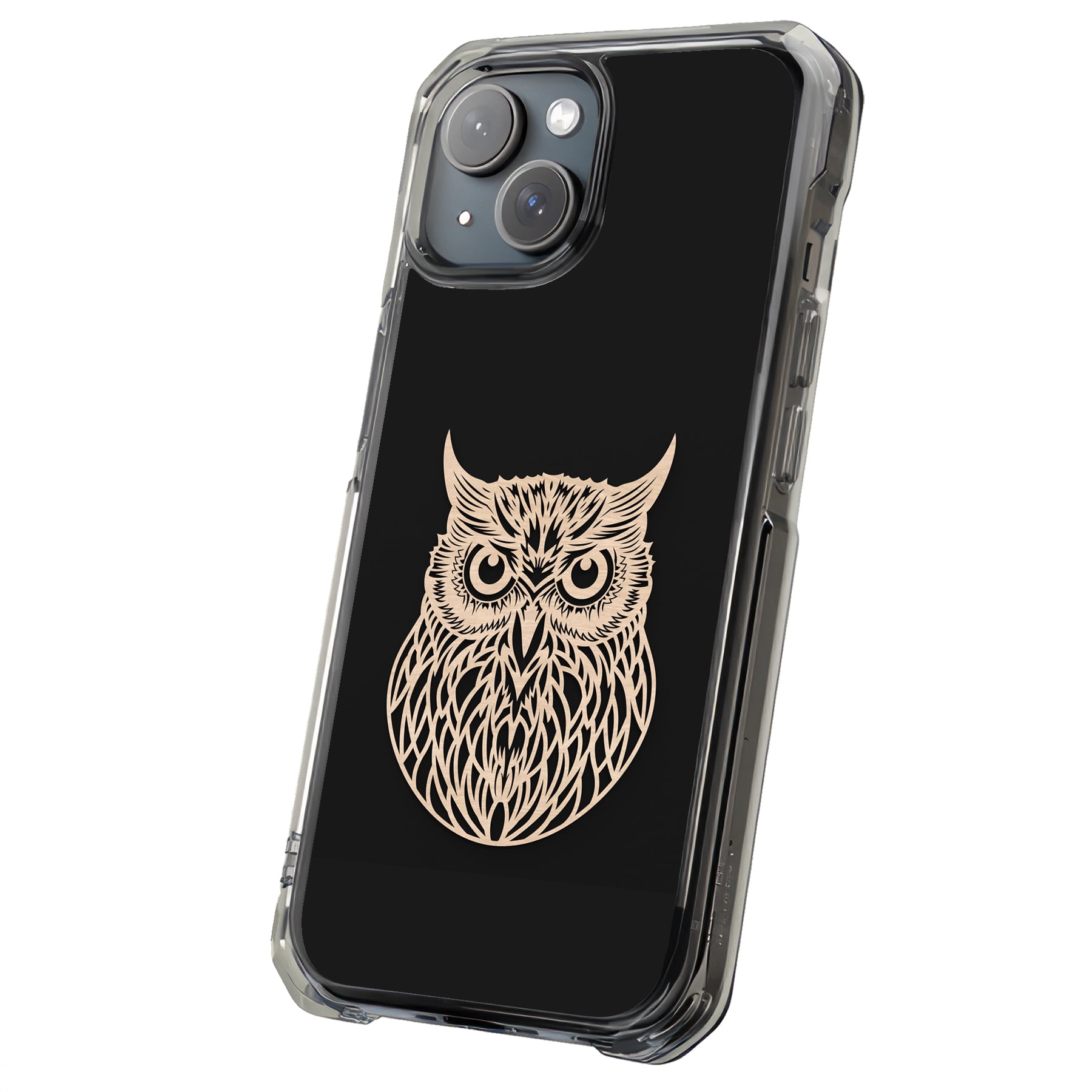 For Apple iPhone 15 Plus, MagSafe Rugged Case, Owl Silhouette Print ...