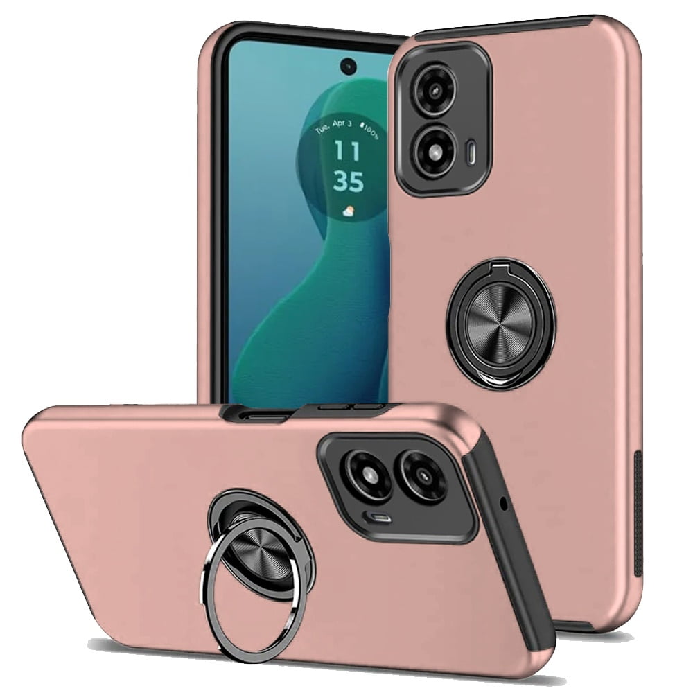 For Apple iPhone 16 (6.1") Hybrid Slim Kickstand with Metal Invisible ...