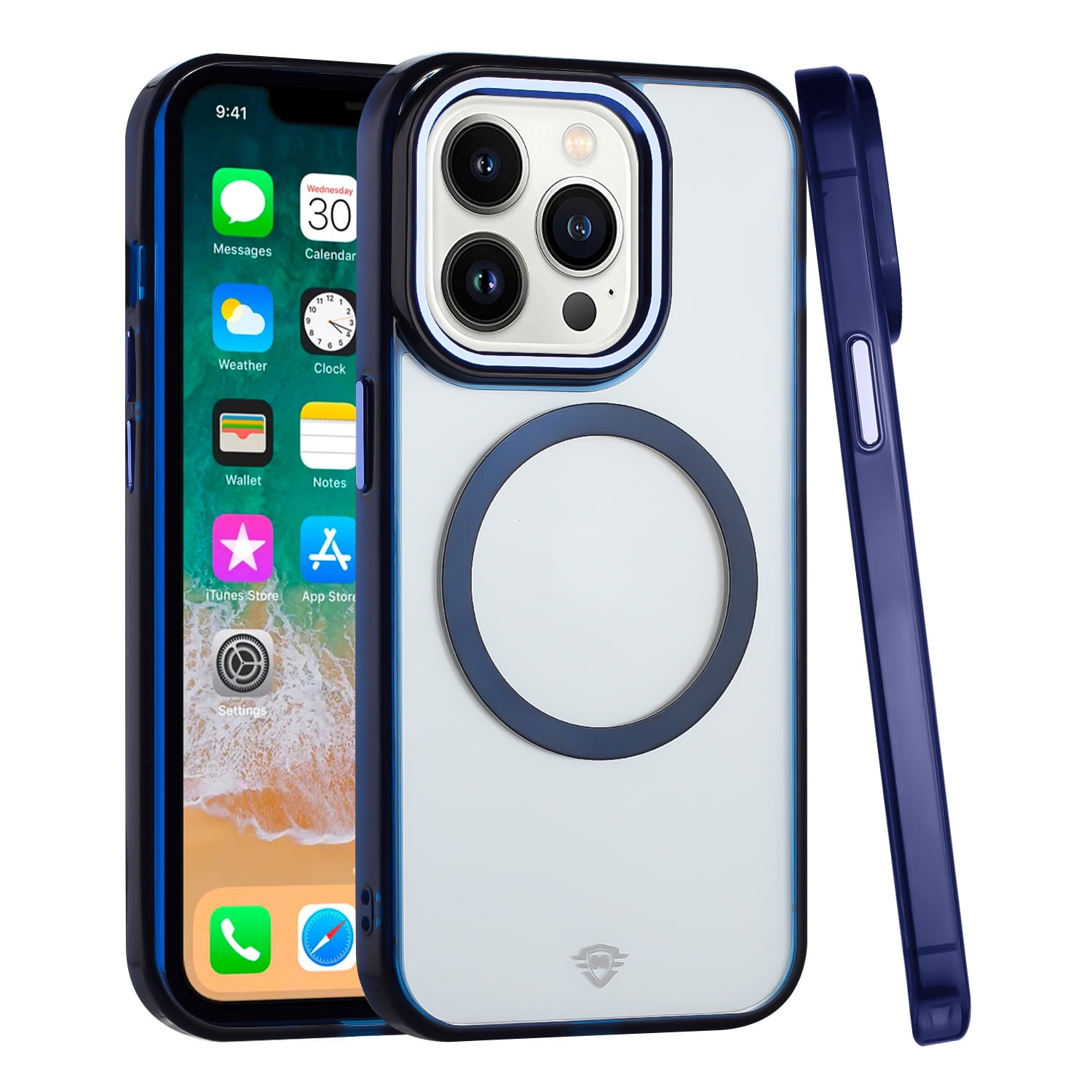 For Apple iPhone 16 Pro Max (6.9") Transparent Back Hybrid Circle Ring ...
