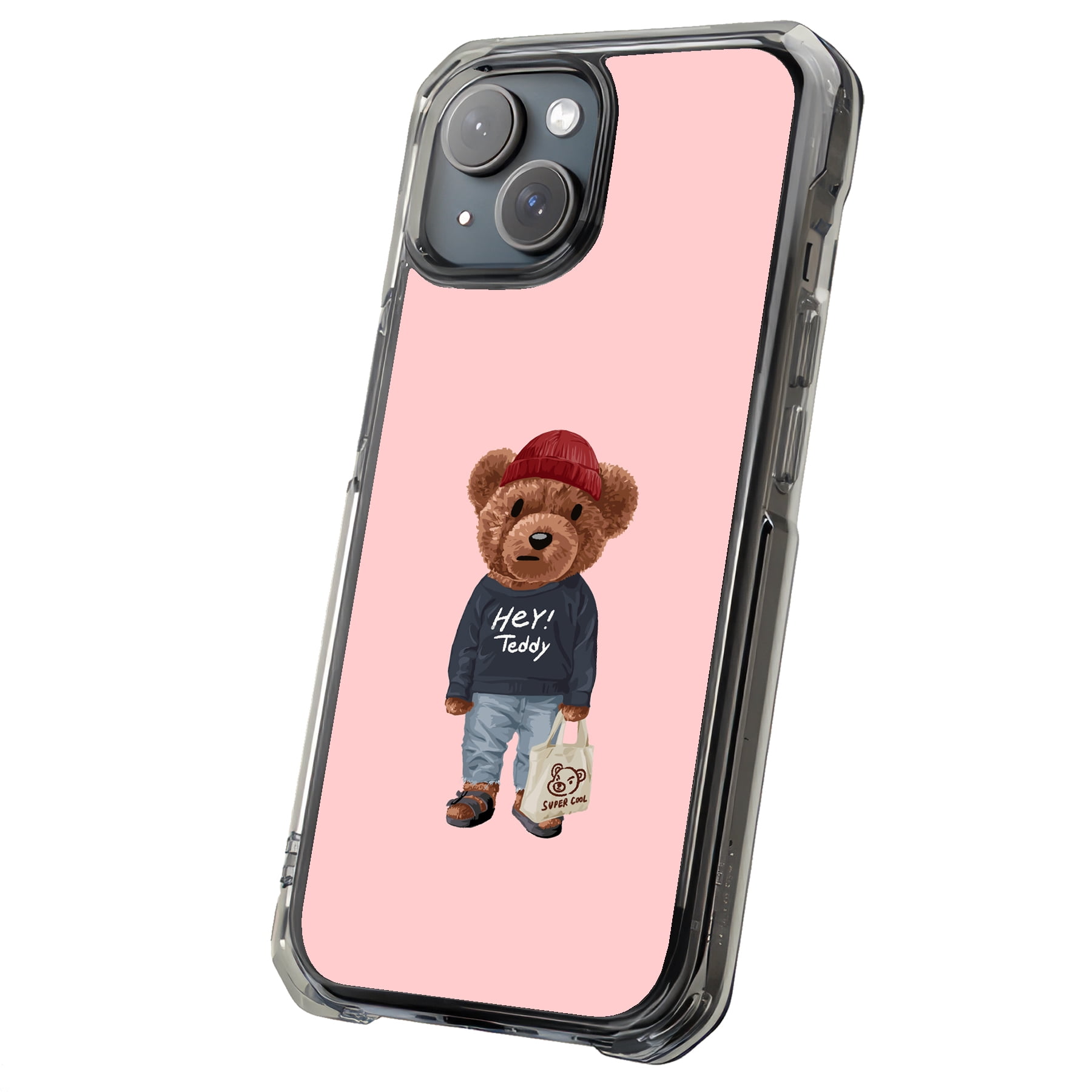 For Apple iPhone 16 Pro Max, MagSafe Rugged Case, Hey Teddy Bear Print ...