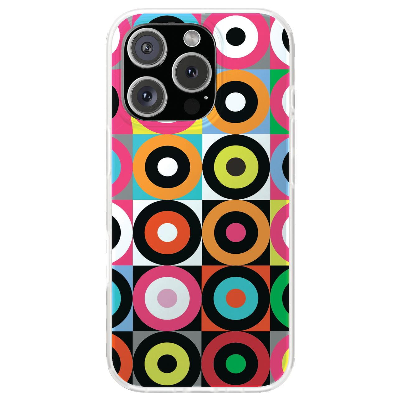 For Apple iPhone 16 Pro Max, Soft Matte Case, Color Bullseyes Print ...
