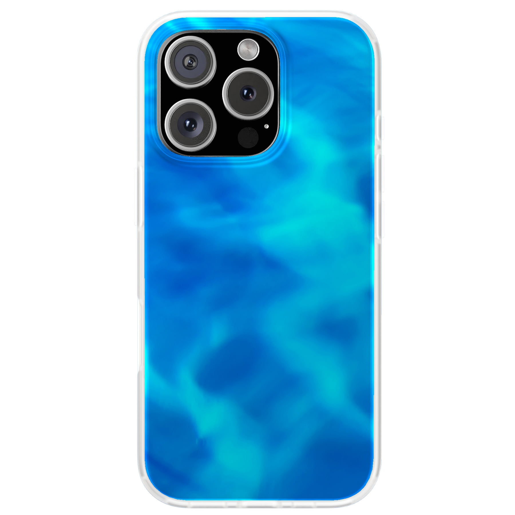 For Apple iPhone 16 Pro, Soft Matte Case, Blue Water Print, USA ...